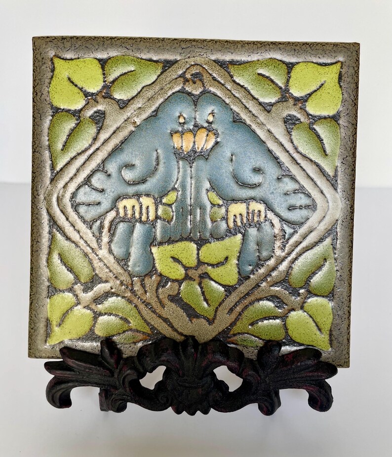 Vintage California Art Tile Diamond Love Birds - Etsy