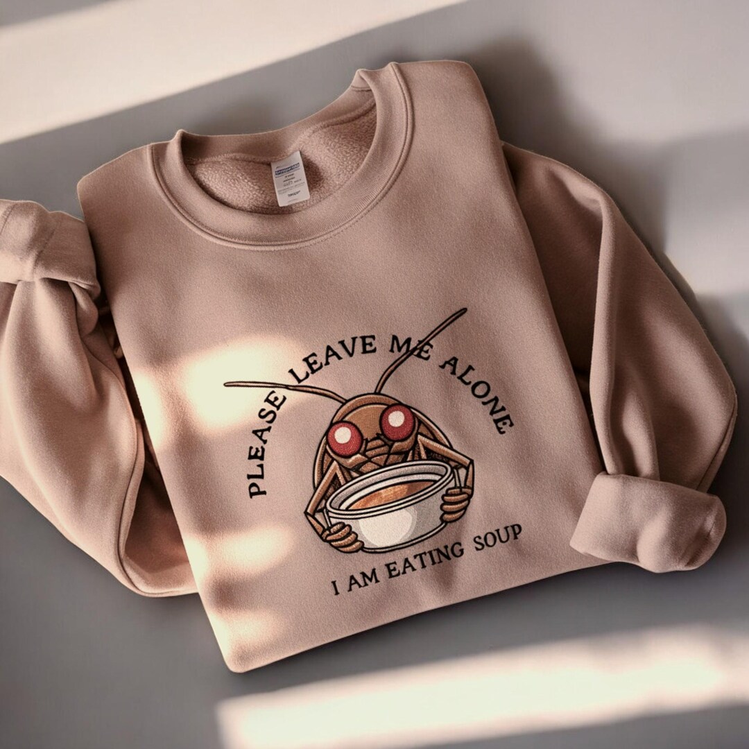 Embroidered Mothman Eating Soup Shirt, Funny Cute Cryptid Gift Idea ...