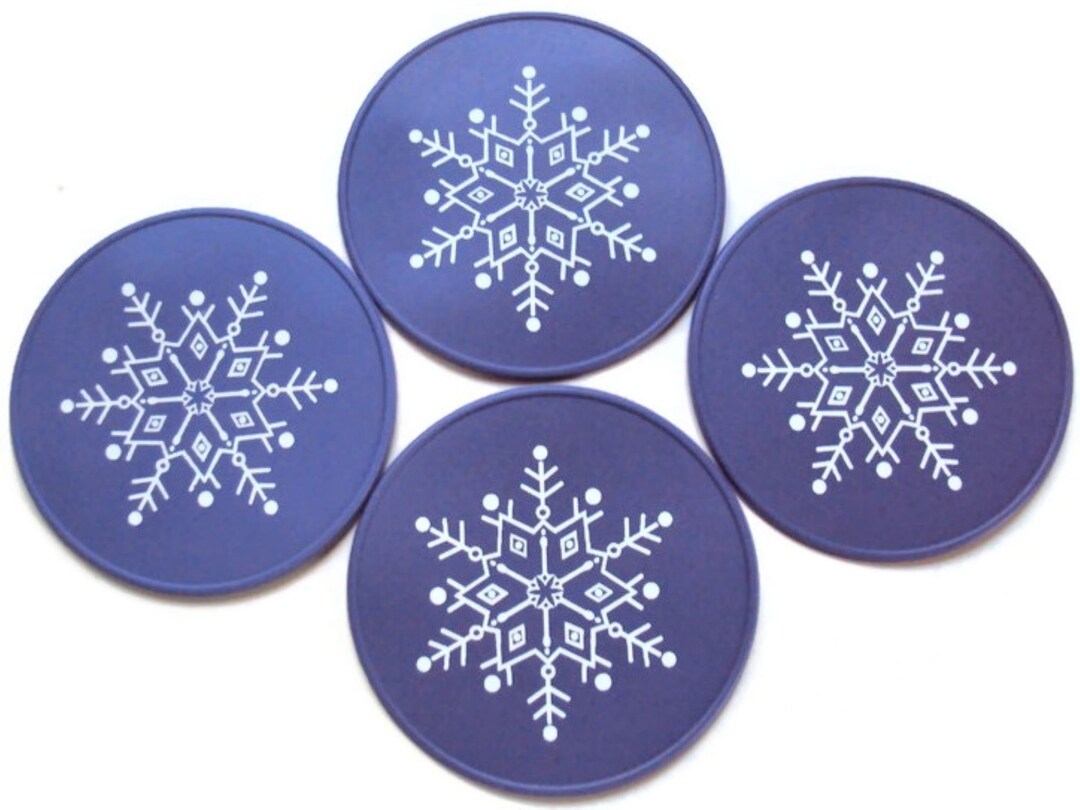 Lavender Snowflake Silicone Table Coasters Spoon Rest Desk - Etsy