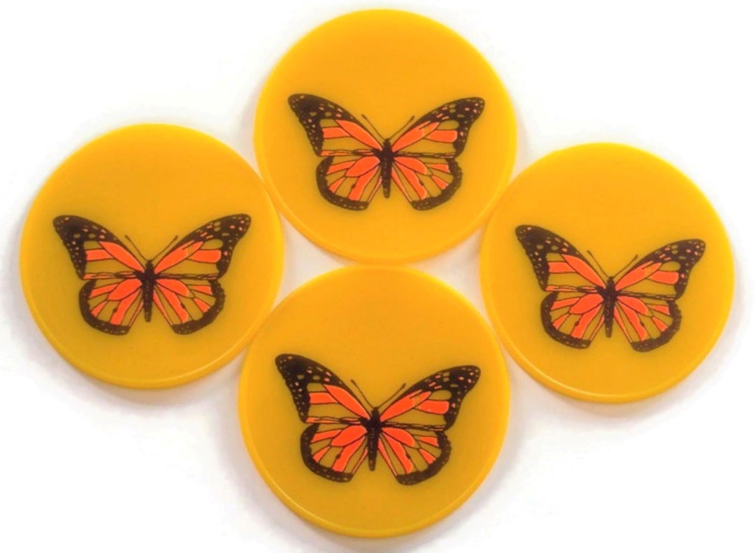 Yellow Silicone Monarch Butterfly Table Coaster Drink Coaster Candle ...