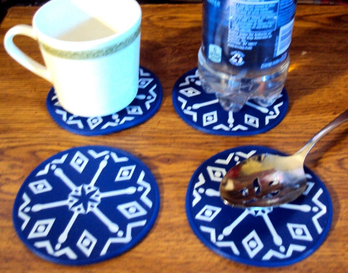 Blue Silicone Drink Coasters Table Coasters Barware Office - Etsy