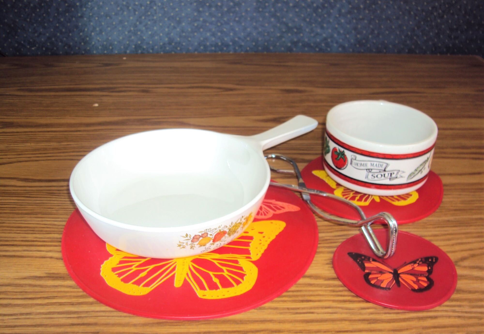 Three Piece Red Butterfly Silicone Nonslip Table Trivets, Table ...