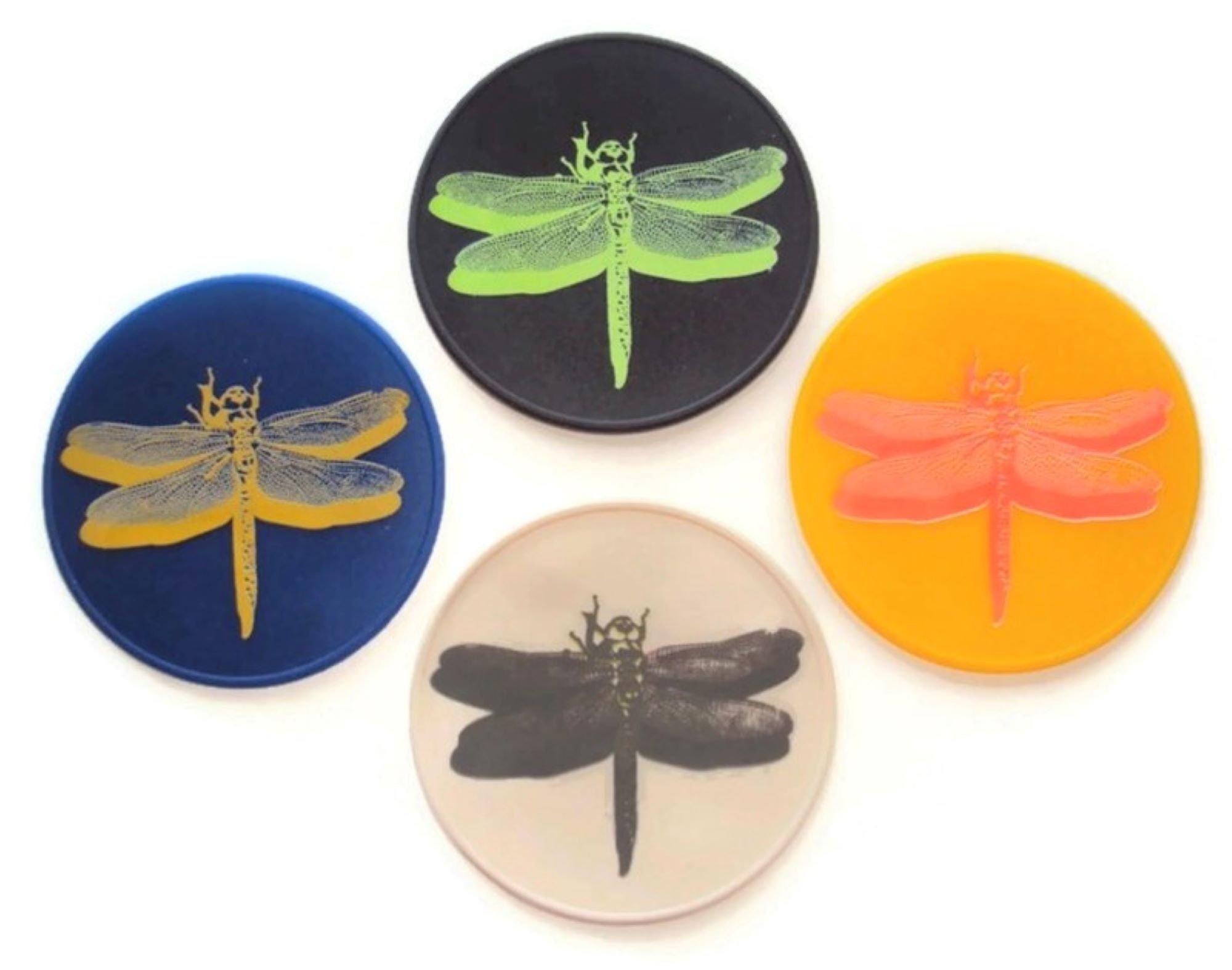 Four 4 Inch Silicone Nonslip Table Coasters, Spoon Rest, Candle Base, Desk Coasters, Kitchen ...
