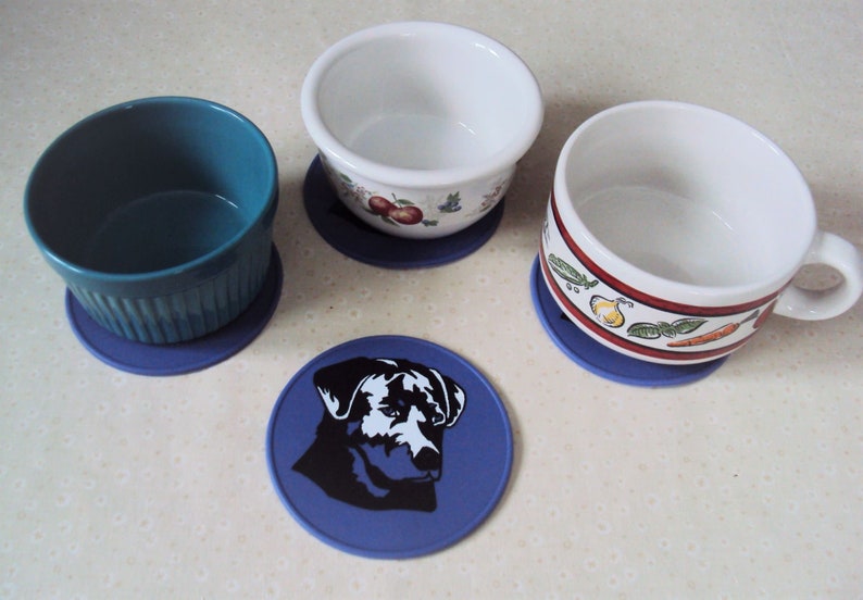 Lavender Silicone Black Labrador Table Coaster Drink Coaster - Etsy