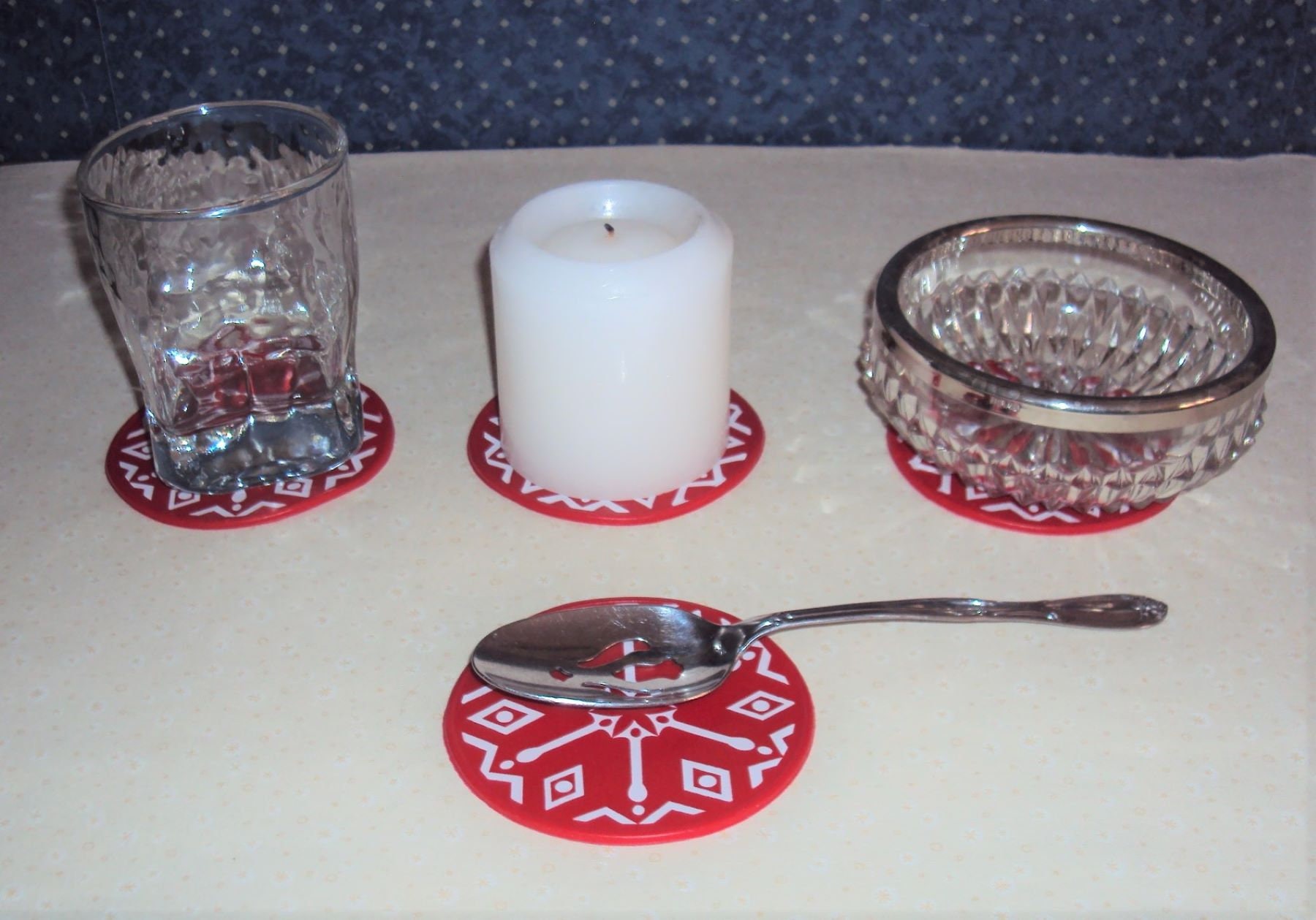 Red Silicone Nonslip Table Coasters, Desk Coasters, Office Coaster ...