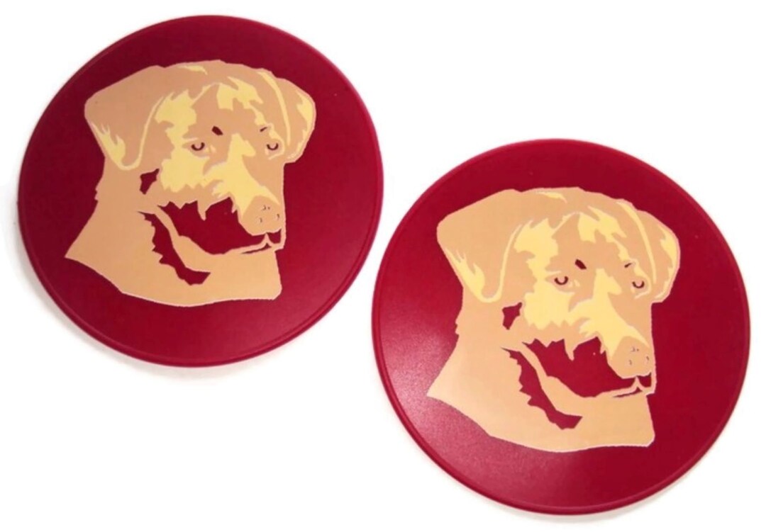 Red Silicone Golden Retriever Nonslip Table Trivets, Kitchen Countertop ...