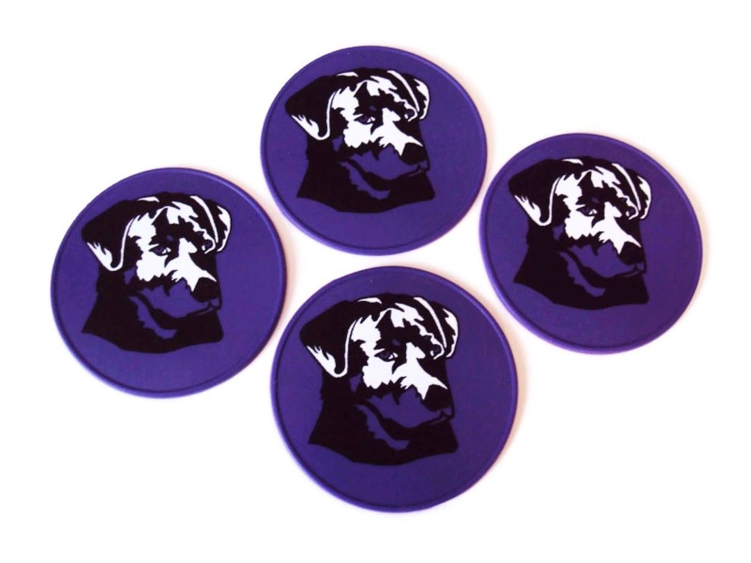 Purple Silicone Black Labrador Office Coasters, Jar Opener, Spoon Rest ...