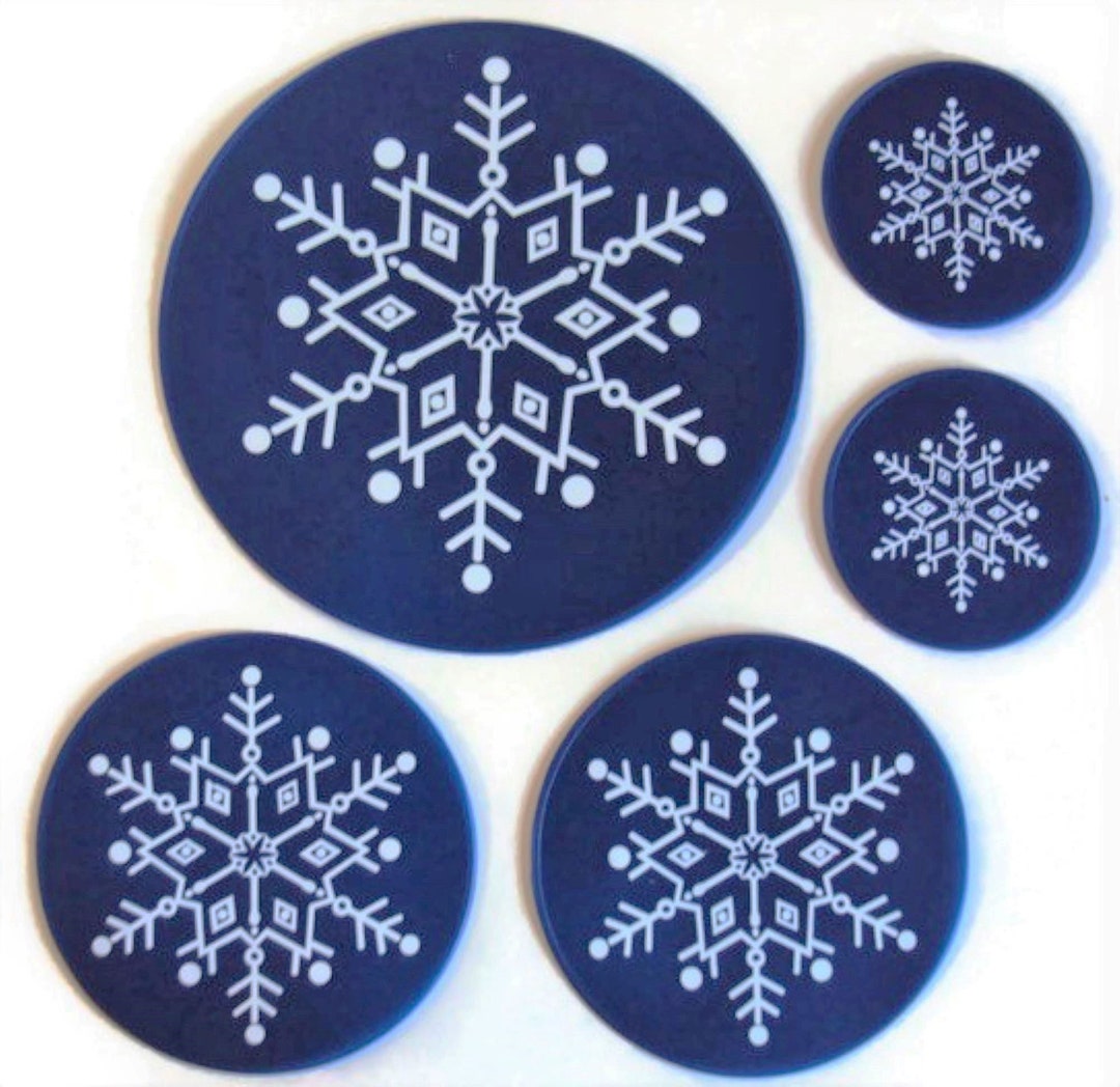 Five Blue Silicone Snowflake Table Trivets Kitchen Hot Pad - Etsy