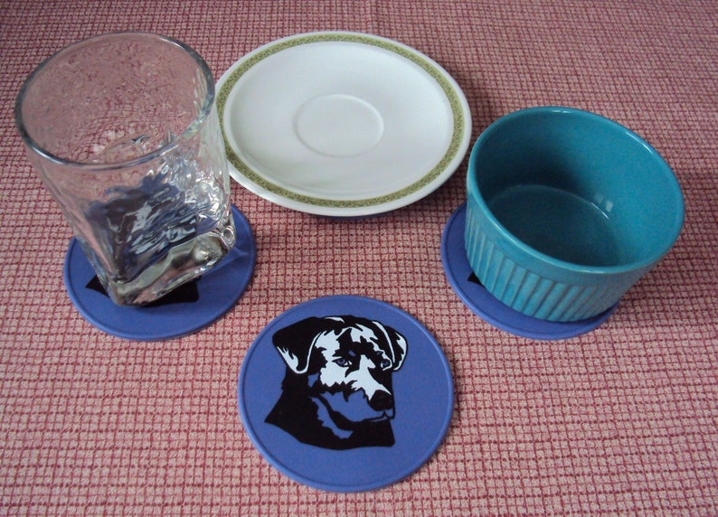 Lavender Silicone Black Labrador Table Coaster Drink Coaster - Etsy