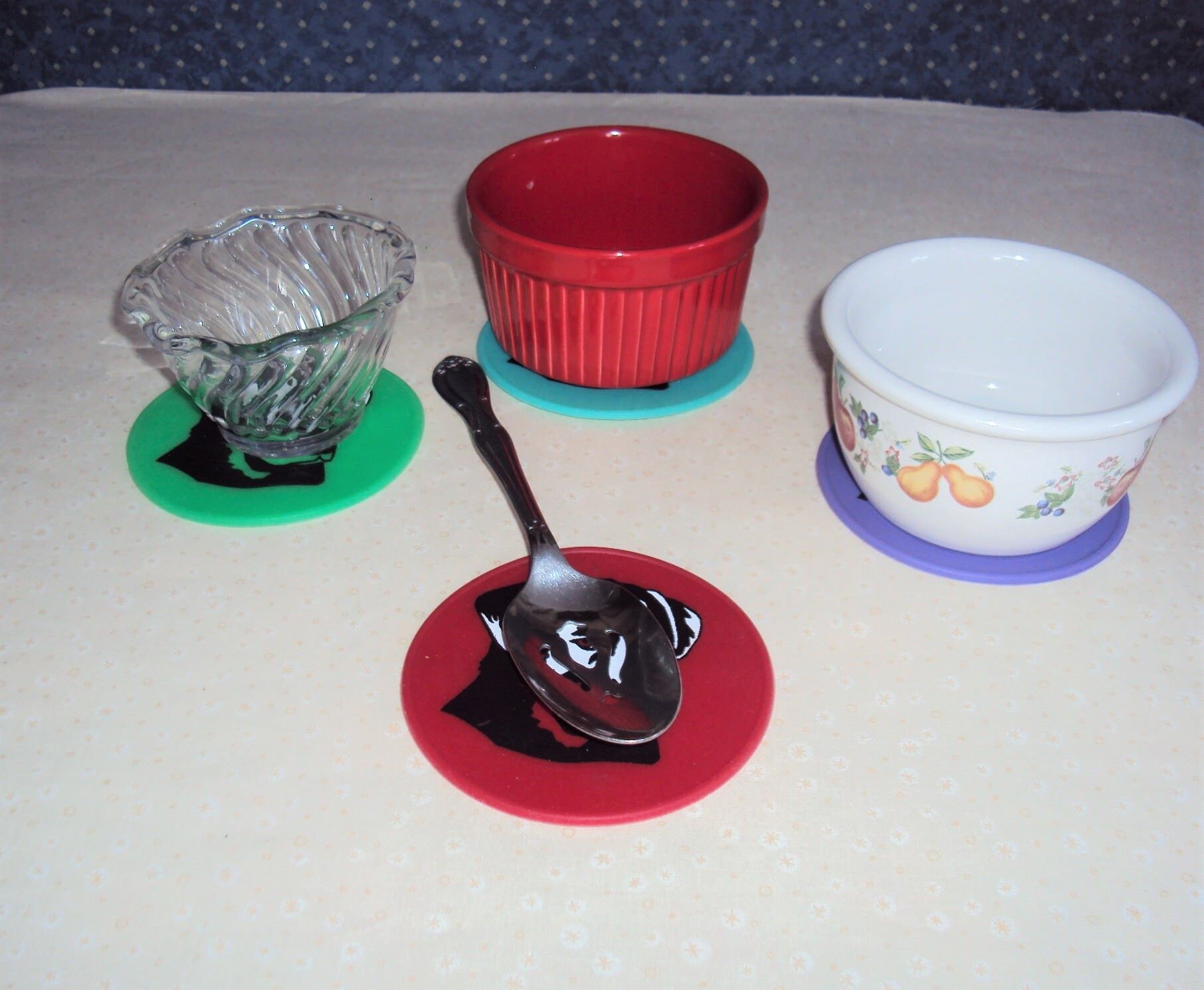 Silicone Nonslip Black Labrador Table Coasters, Office Coasters, Candle ...