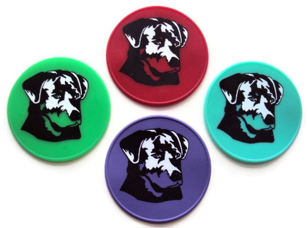Silicone Nonslip Black Labrador Table Coasters, Office Coasters, Candle ...