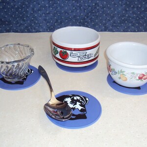 Lavender Silicone Black Labrador Table Coasters, Drink Coasters, Bottle ...