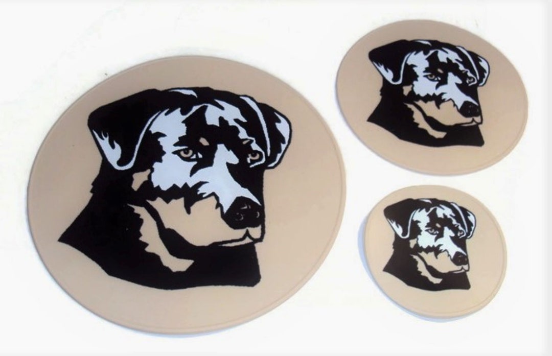 Beige Nonslip Silicone Black Labrador Kitchen Counter Hot Pad, Table ...