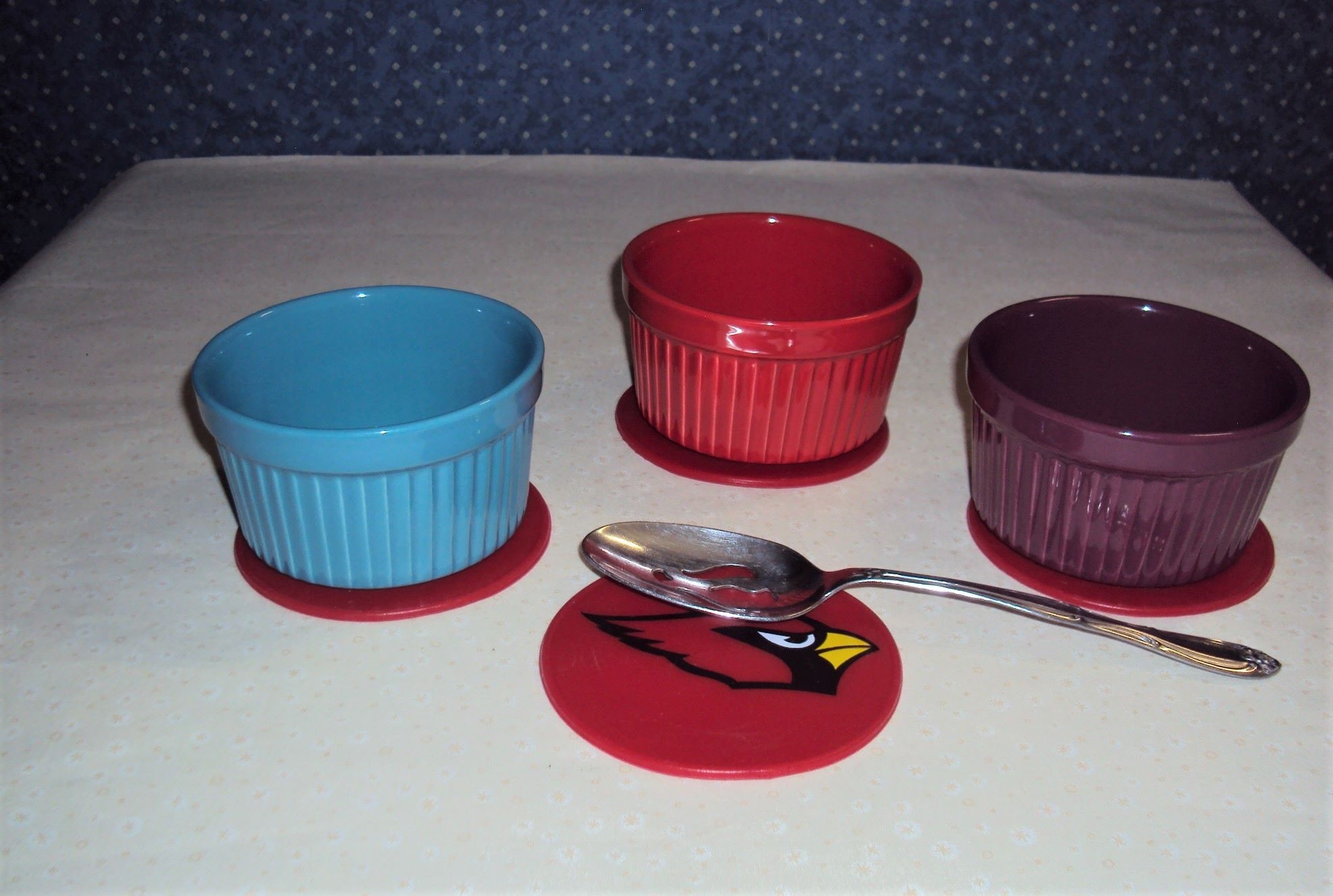 Red Silicone Nonslip Cardinal Drink Coasters, Table Coasters, Office ...