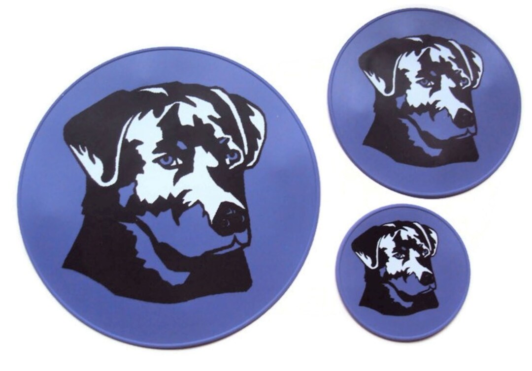 Lavender Set Black Labrador Nonslip Silicone Kitchen Countertop Hot Pad ...