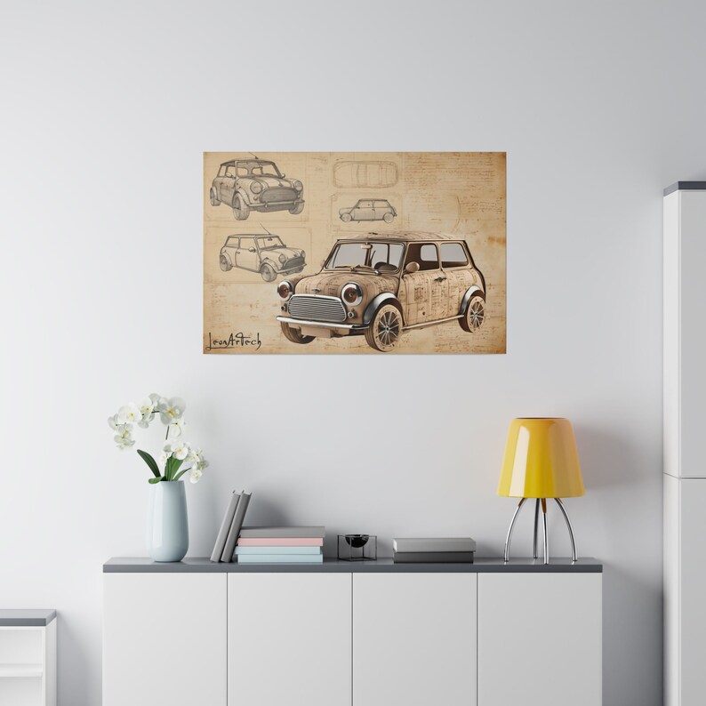 Leonardo Da Vinci Inspired Mini Cooper' Car S Project Canvas, Premium ...