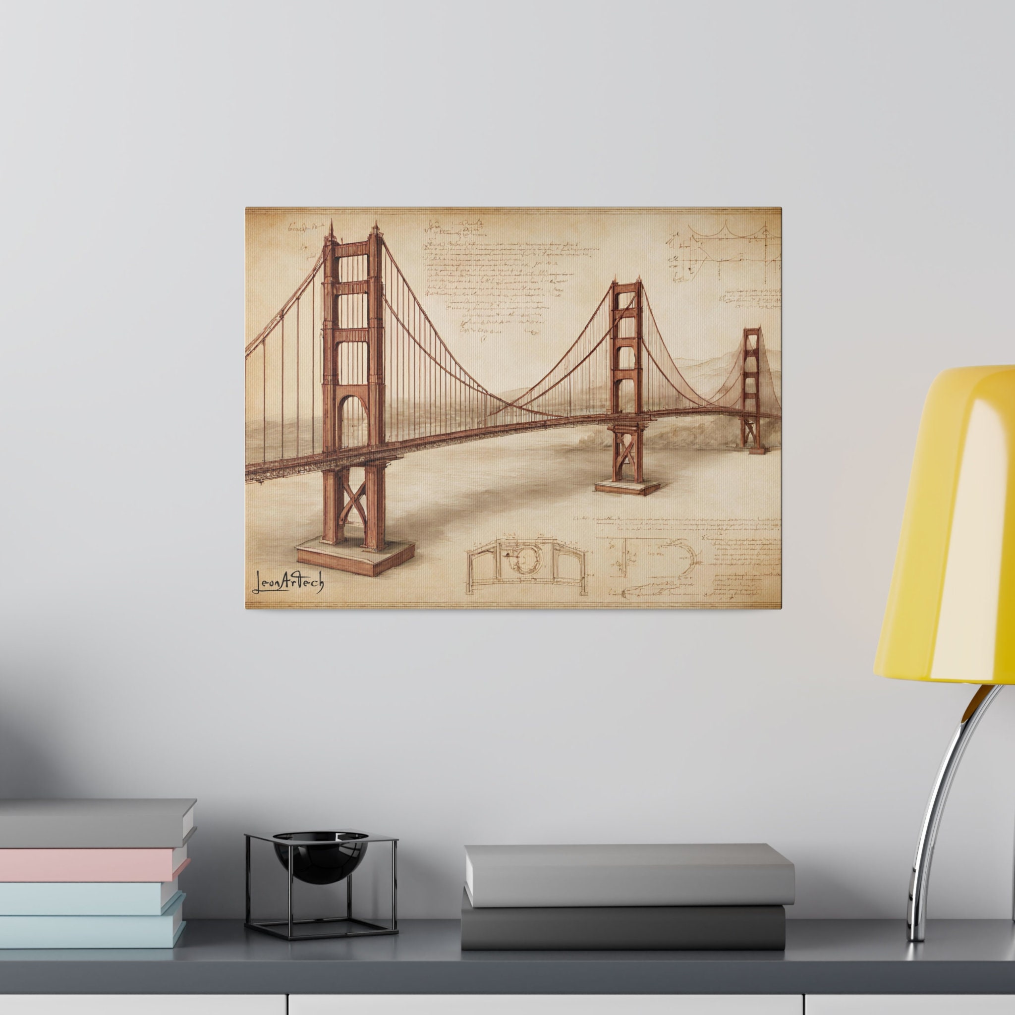 San Francisco Golden Gate Bridge Designed by Leonardo Da Vinci Premium ...