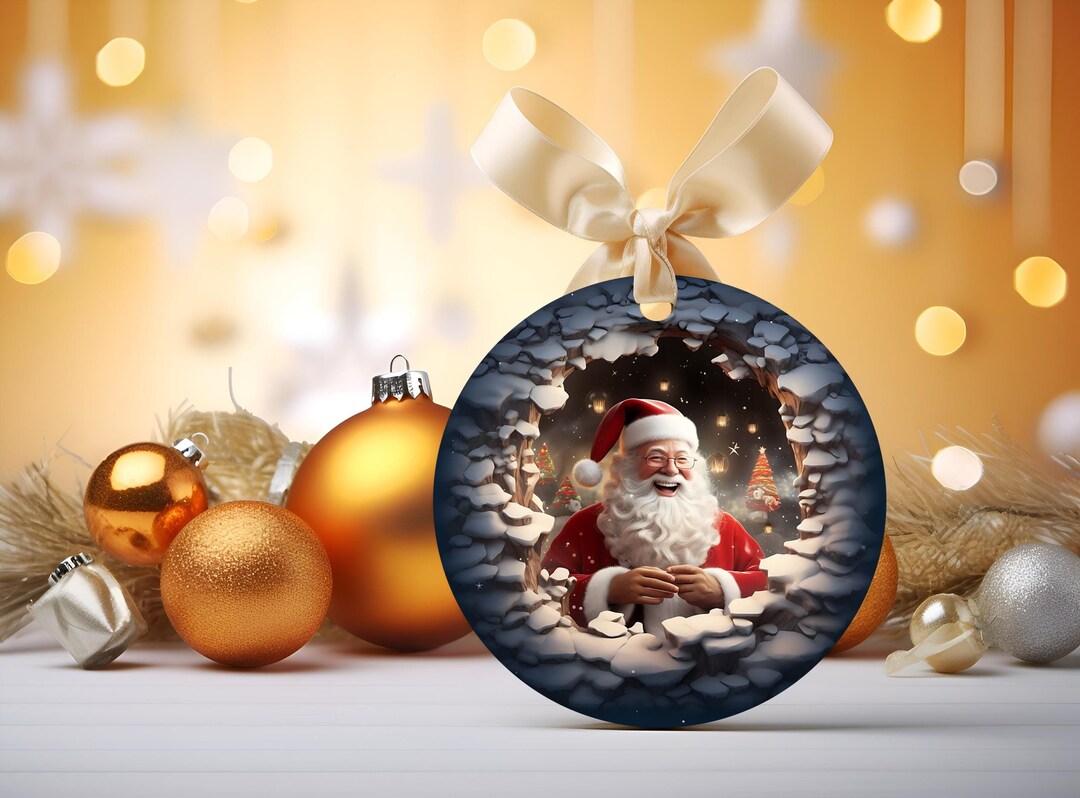 Unique 3D Effect Santa Claus Designs, Trendy Christmas Tree Decor ...