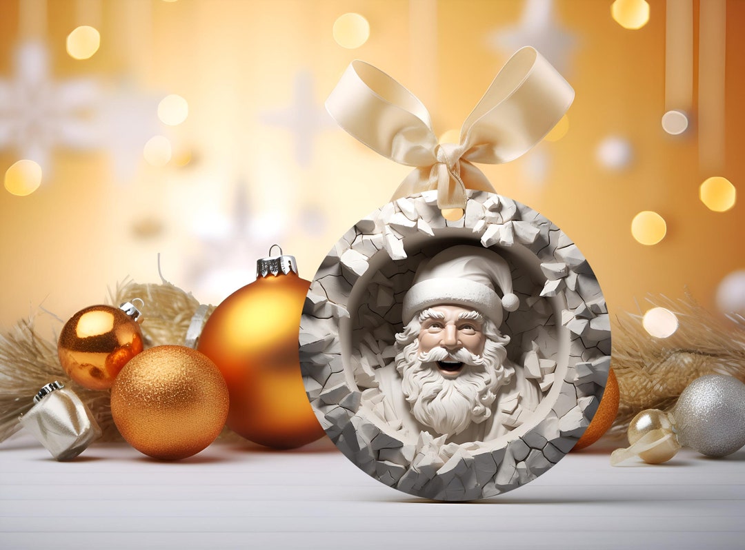 Unique 3D Effect Santa Claus Designs, Trendy Christmas Tree Decor ...