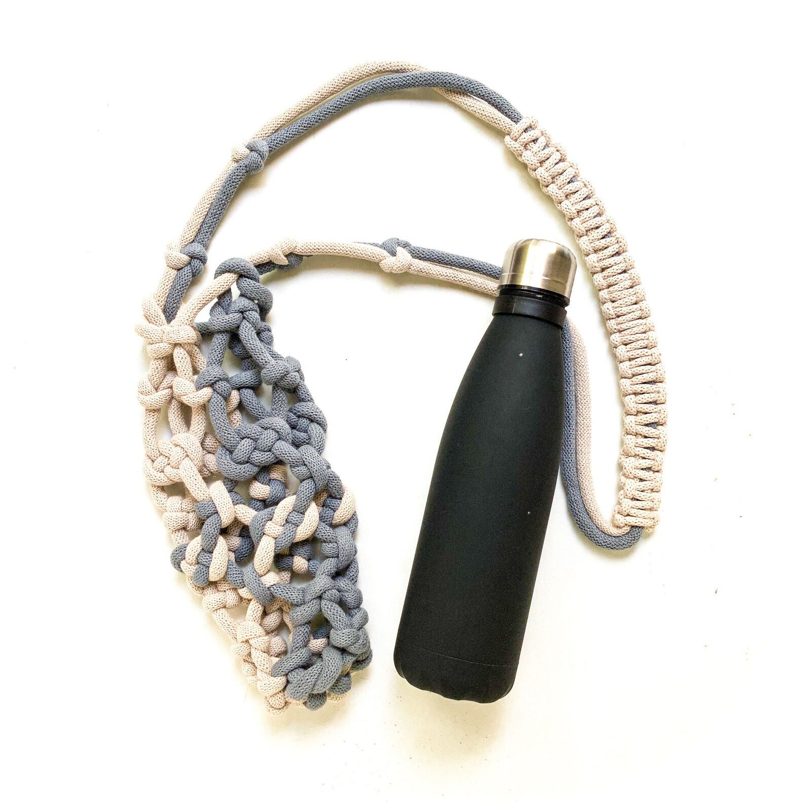 Customisable Water Bottle Holder | Macrame Jumbo Cord Bottle Carrier ...