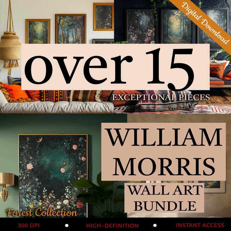 19 William Morris Prints, William Morris Prints Forest Bundle, Morris ...