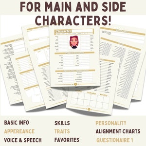 Character Workbook | Digital, Printable Character Planner, Character ...