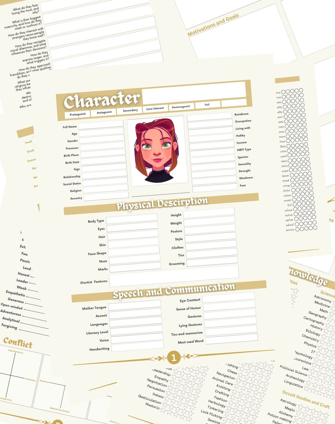 Character Profile|| Digital or Printable Character Planner, Character ...