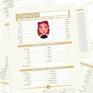 Character Profile|| Digital or Printable Character Planner, Character ...
