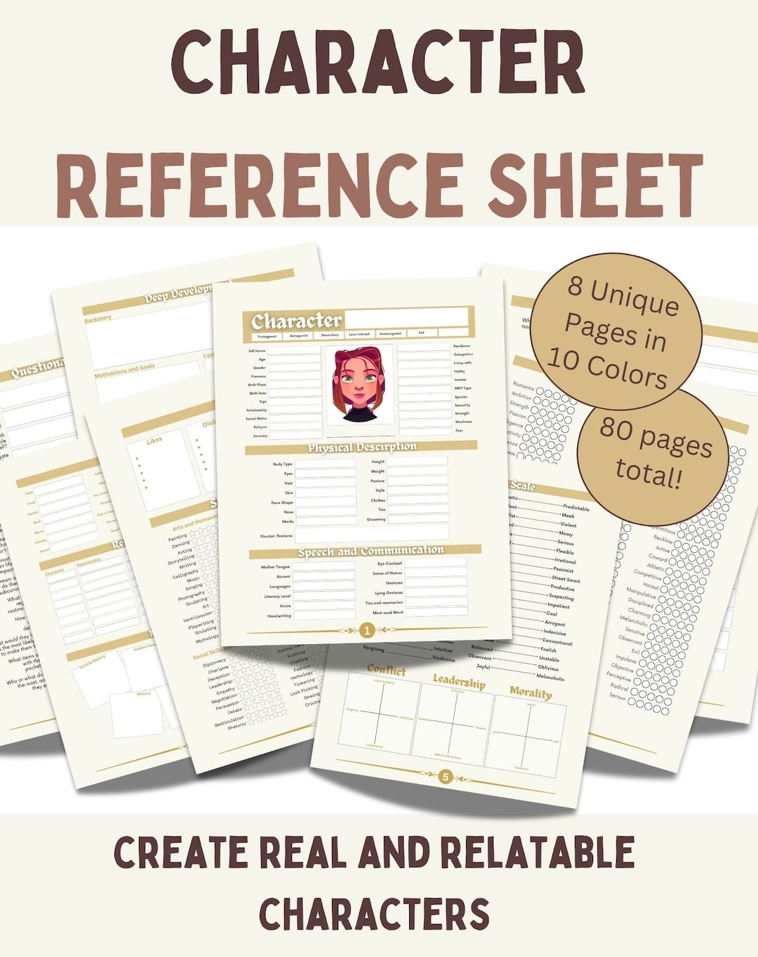 Character Profile|| Digital or Printable Character Planner, Character ...