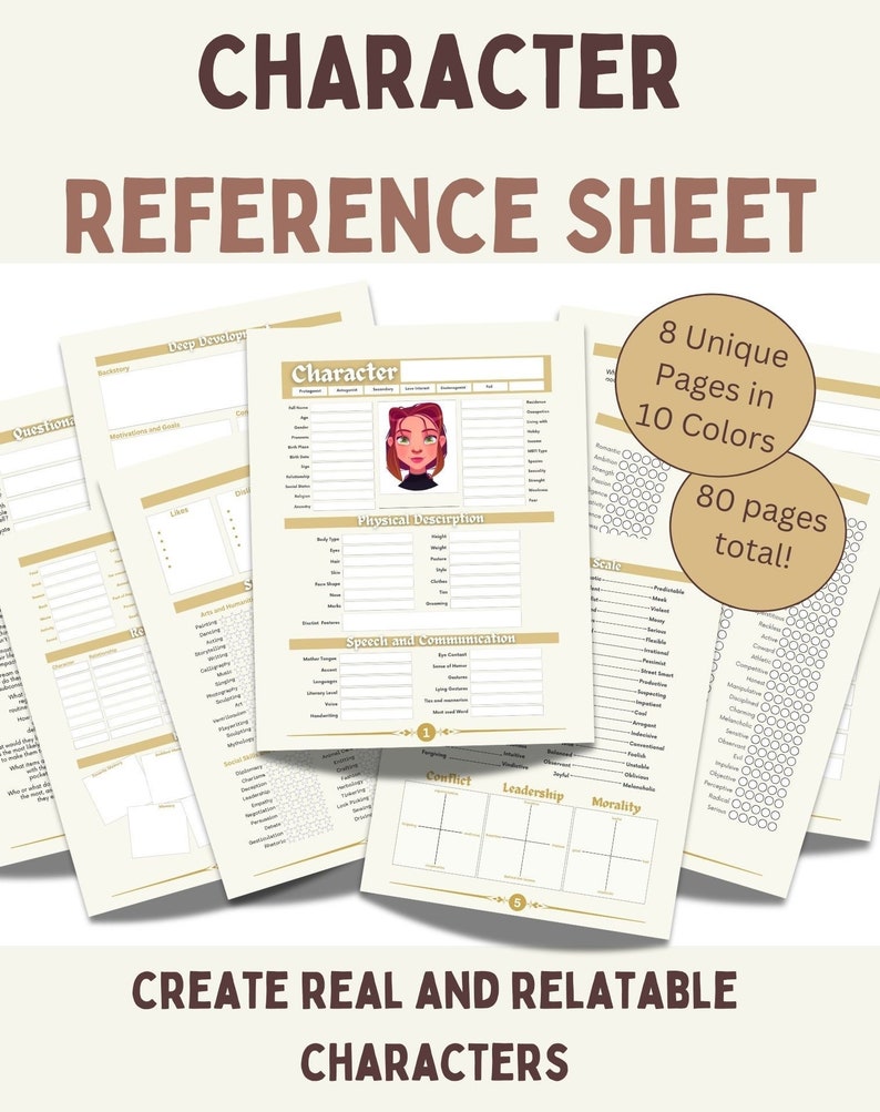 Character Profile|| Digital or Printable Character Planner, Character ...