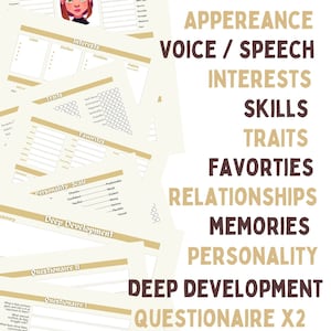 Character Profile|| Digital or Printable Character Planner, Character ...