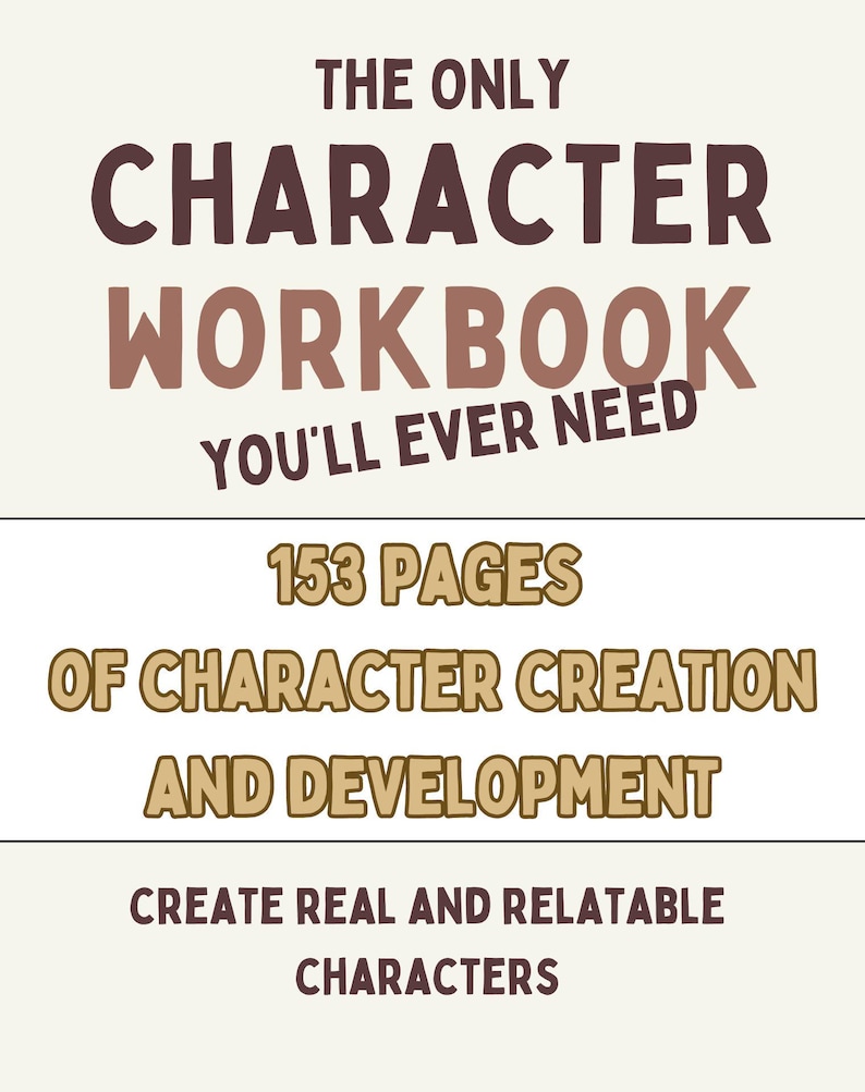 Character Workbook | Digital, Printable Character Planner, Character ...