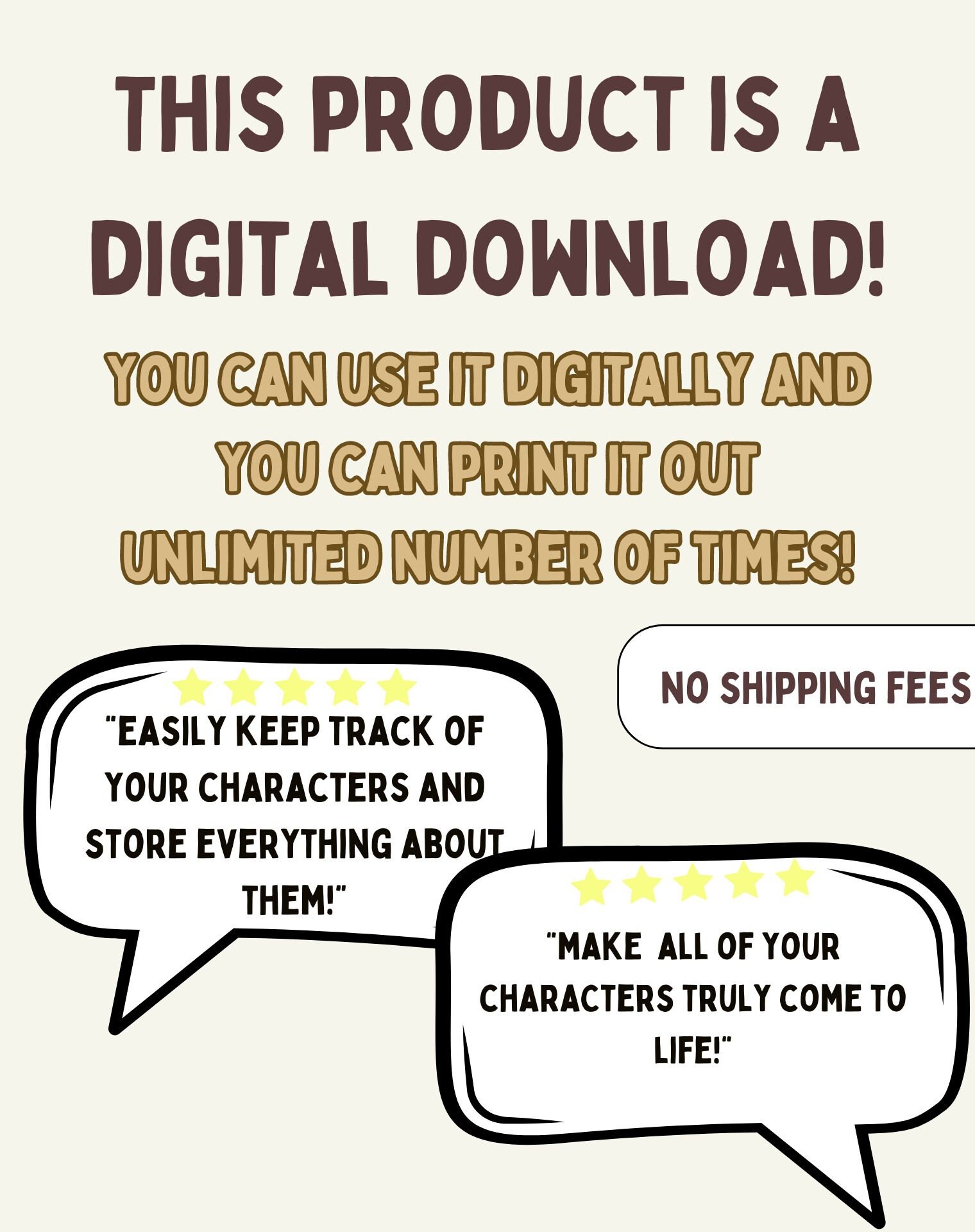 Character Workbook | Digital, Printable Character Planner, Character ...