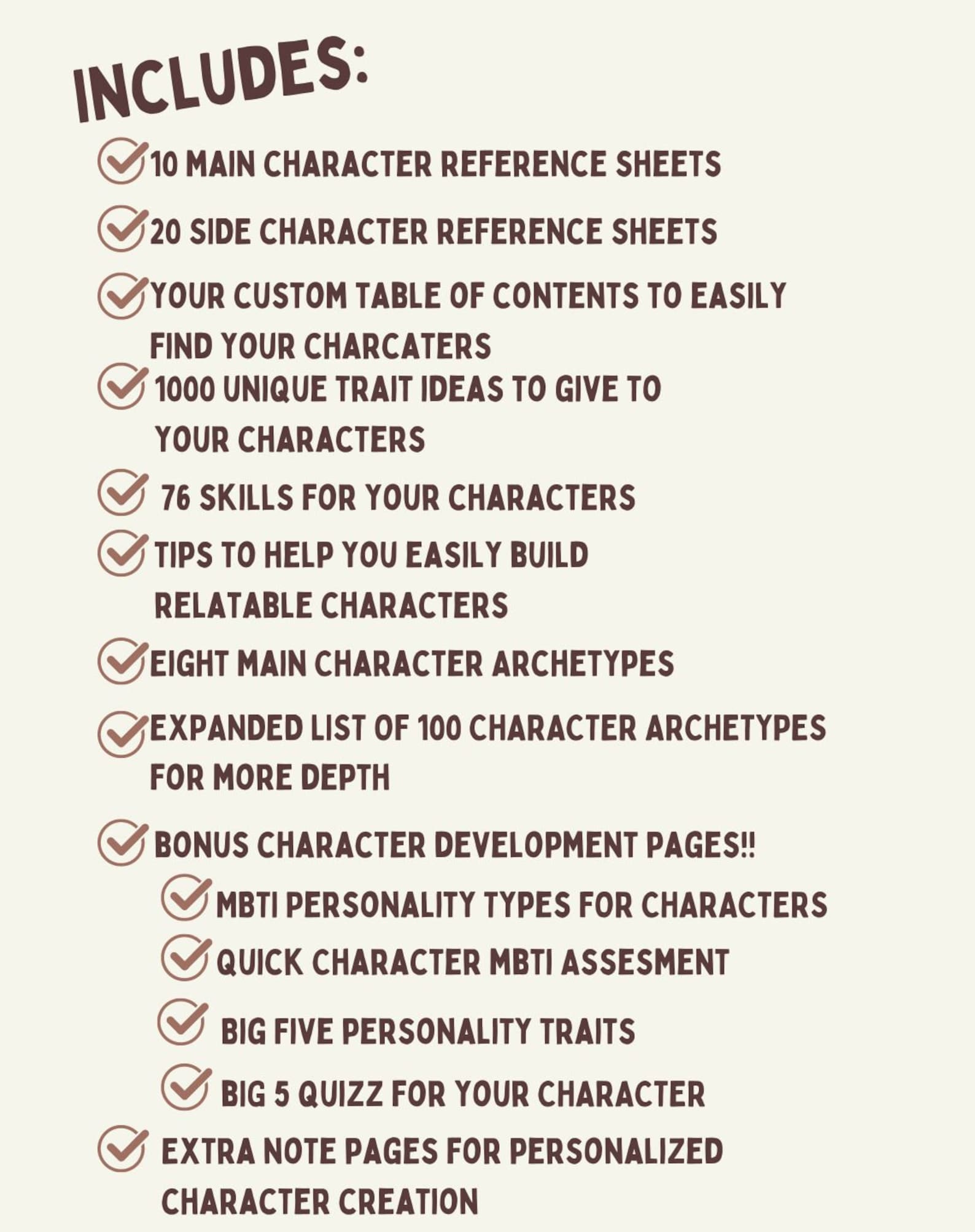 Character Workbook | Digital, Printable Character Planner, Character ...