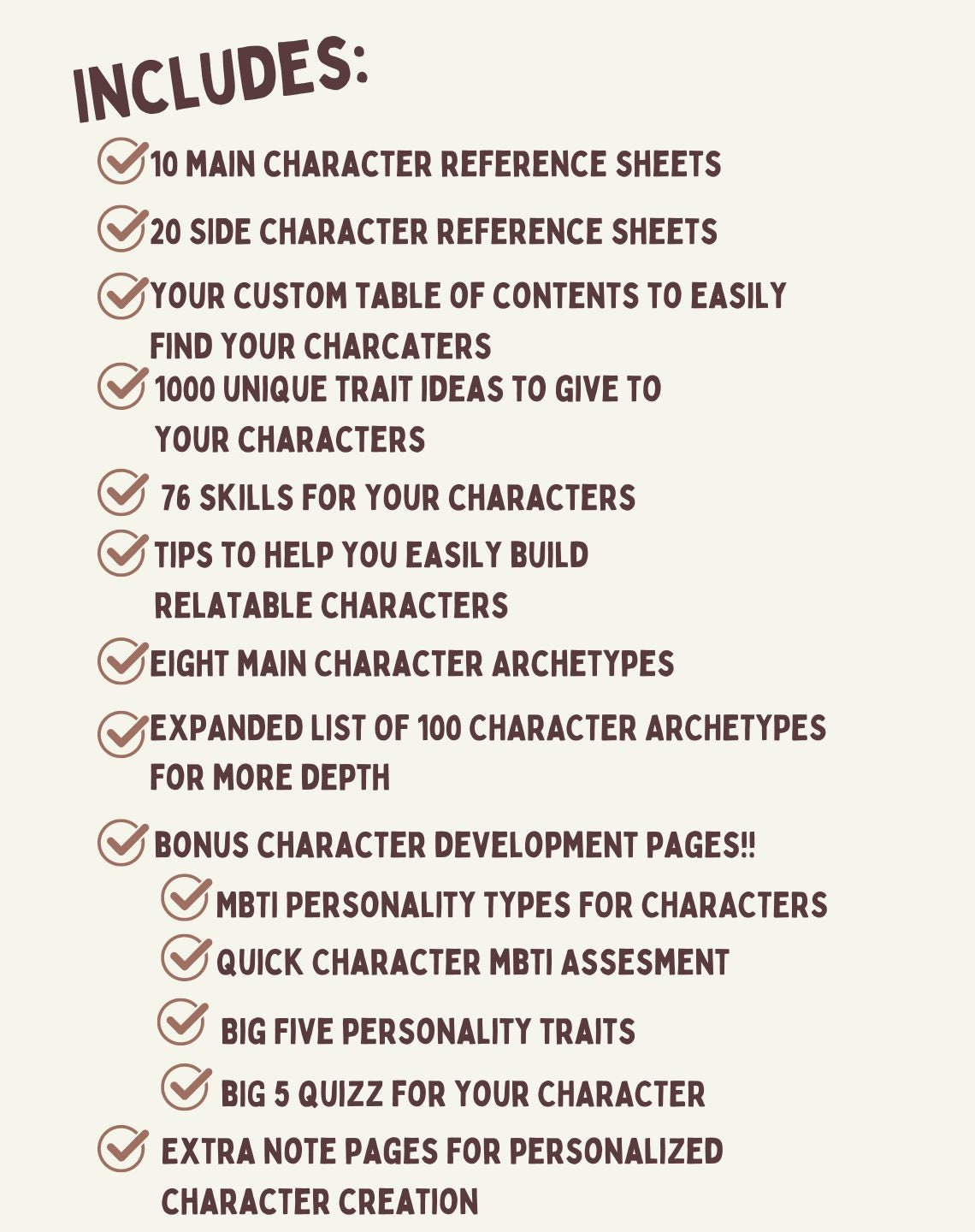 Character Workbook | Digital, Printable Character Planner, Character ...