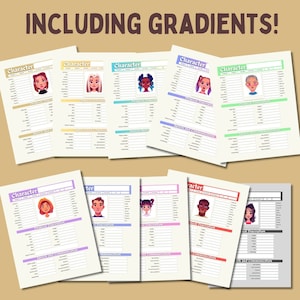 Character Profile|| Digital or Printable Character Planner, Character ...