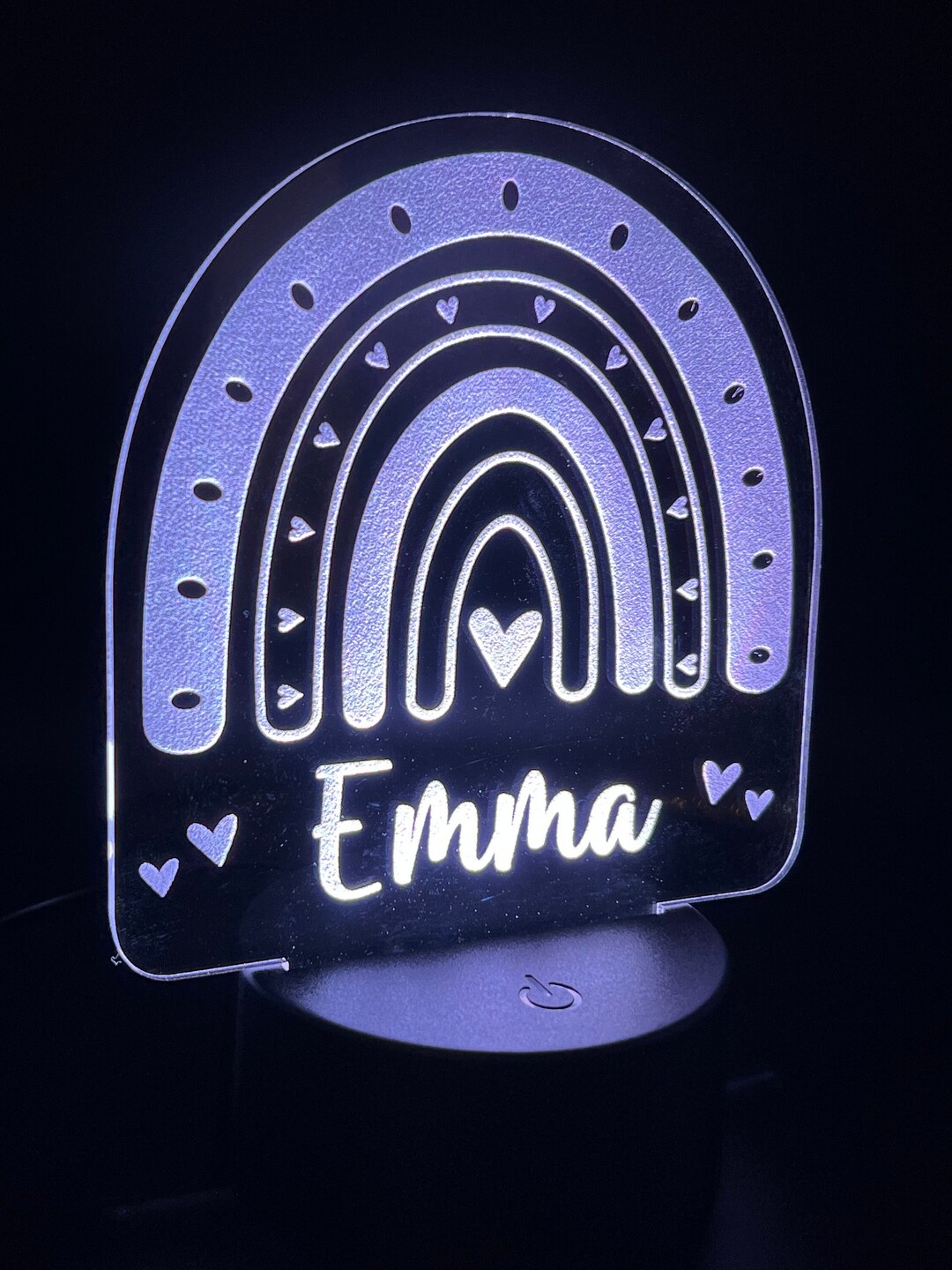 Rainbow Night Light Kids Bedroom Acrylic Night Light Boho Personalized ...
