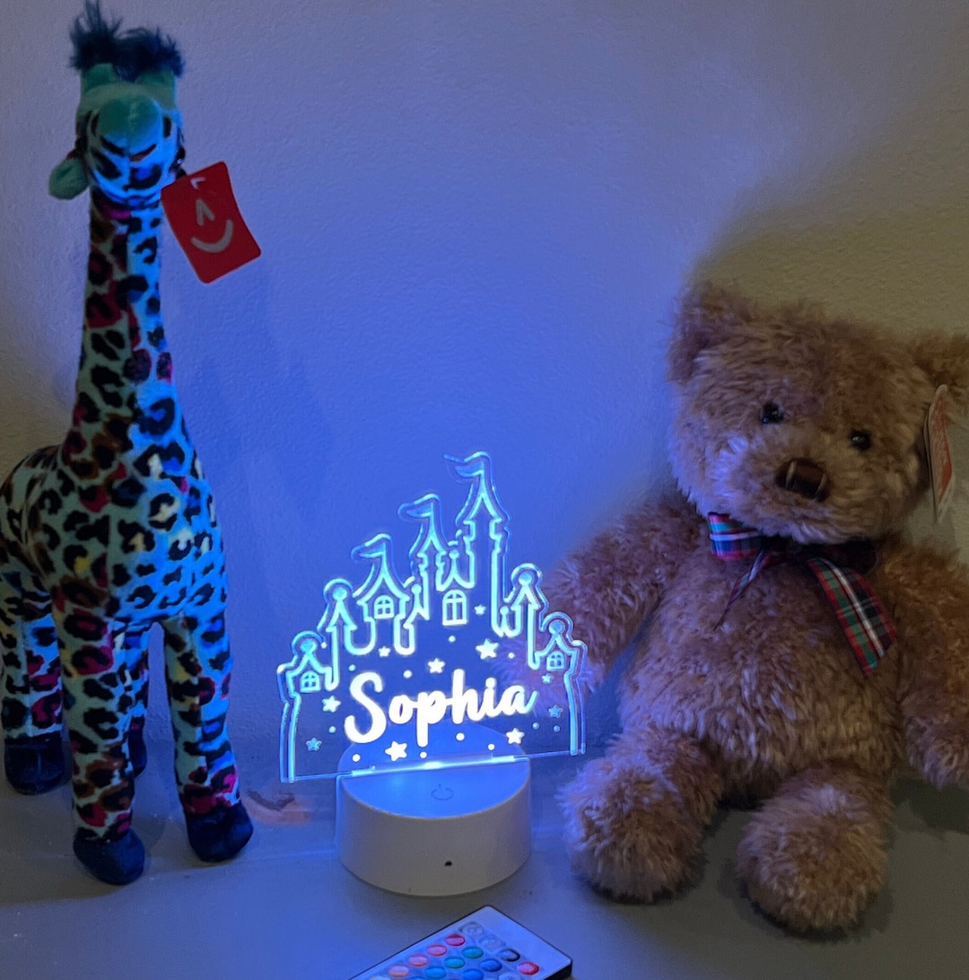 Personalized Princess Castle Night Light Kids Bedroom Acrylic Night ...