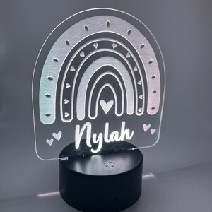 Rainbow Night Light Kids Bedroom Acrylic Night Light Boho Personalized ...