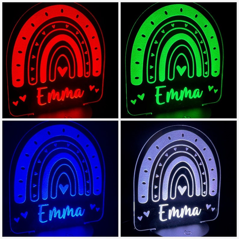 Rainbow Night Light Kids Bedroom Acrylic Night Light - Etsy