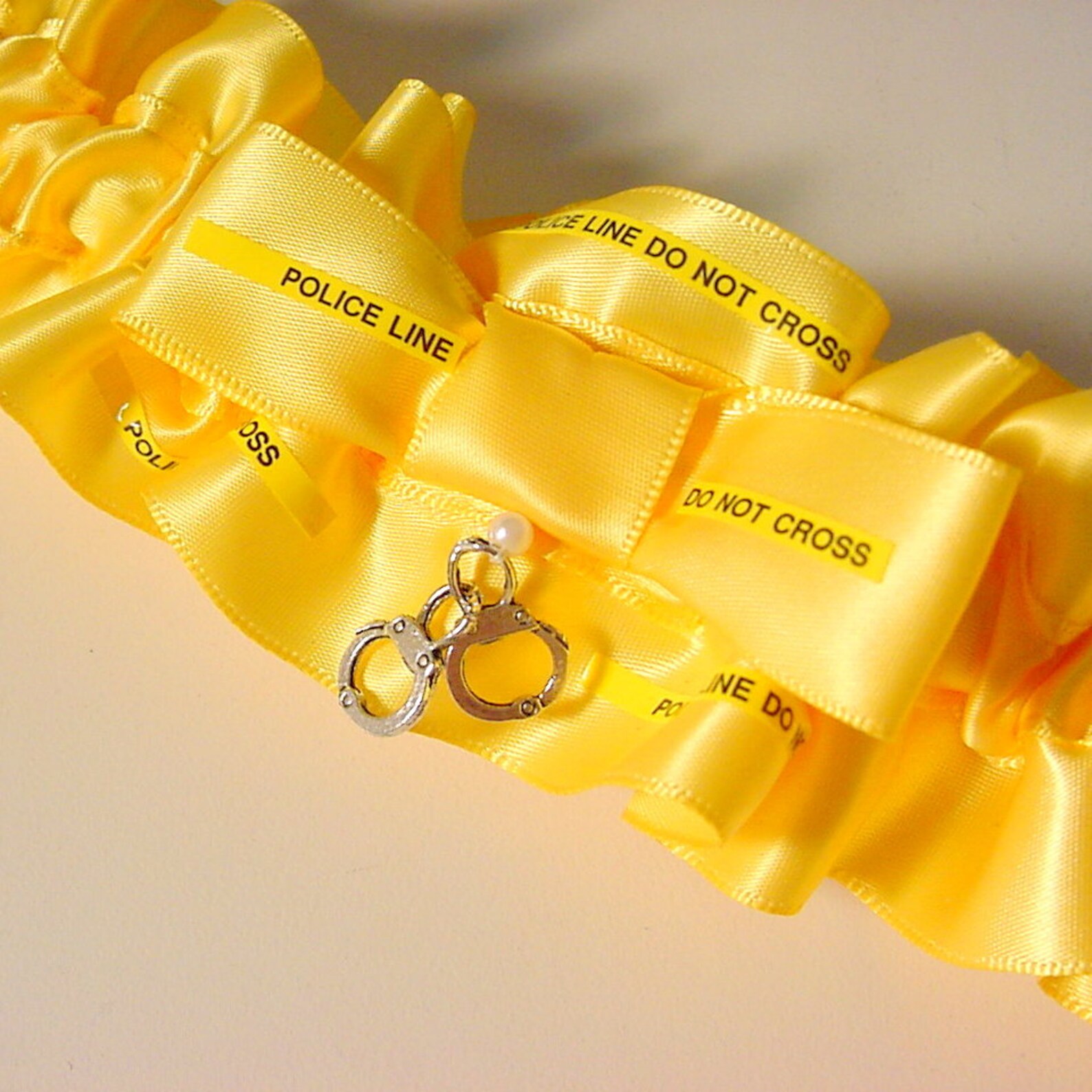 Wedding Garter POLICE LINE Do Not CROSS Keepsake Garter - Etsy