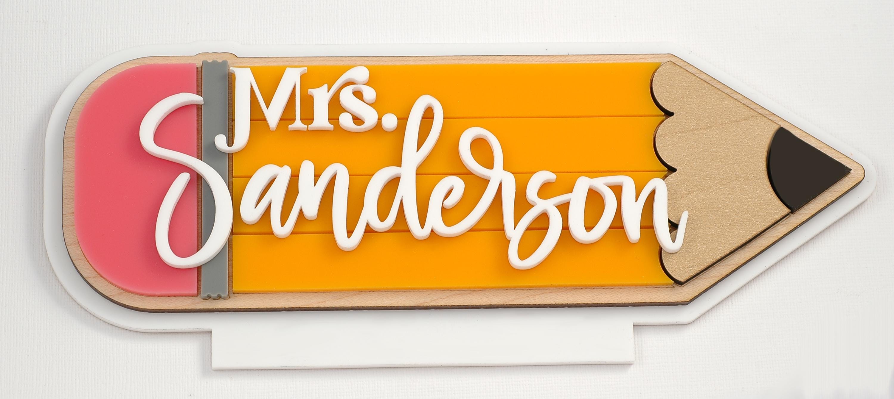 Personalized Pencil Sign for Teachers, Back to School Teacher Gift ...
