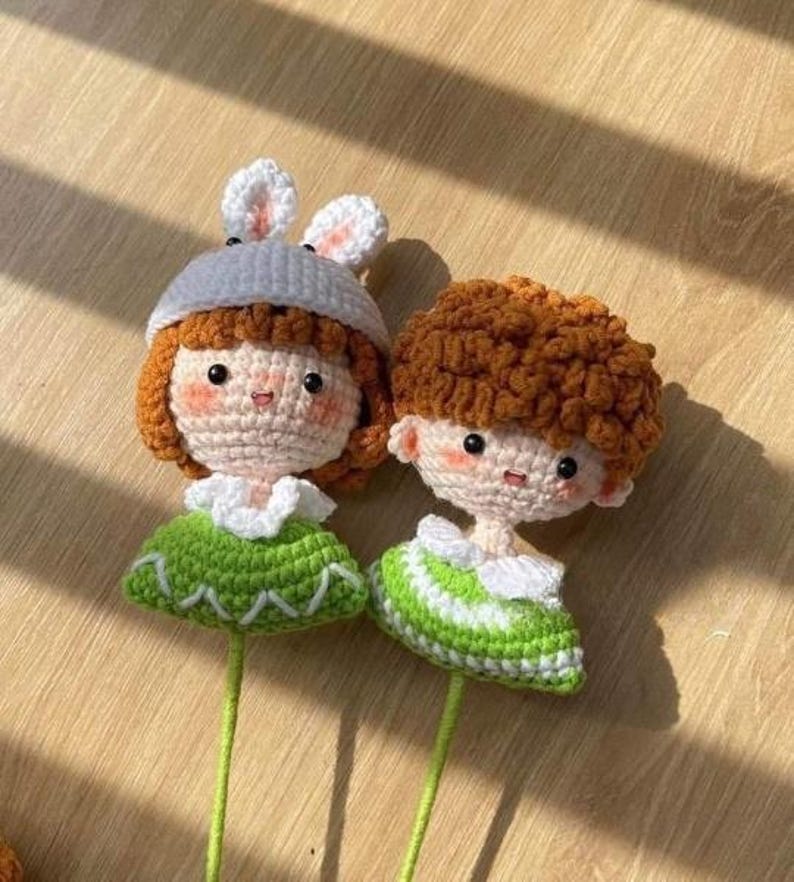 Mini Couple Keychain Crochet Patterns, Crochet Handmade Couple Keychain ...