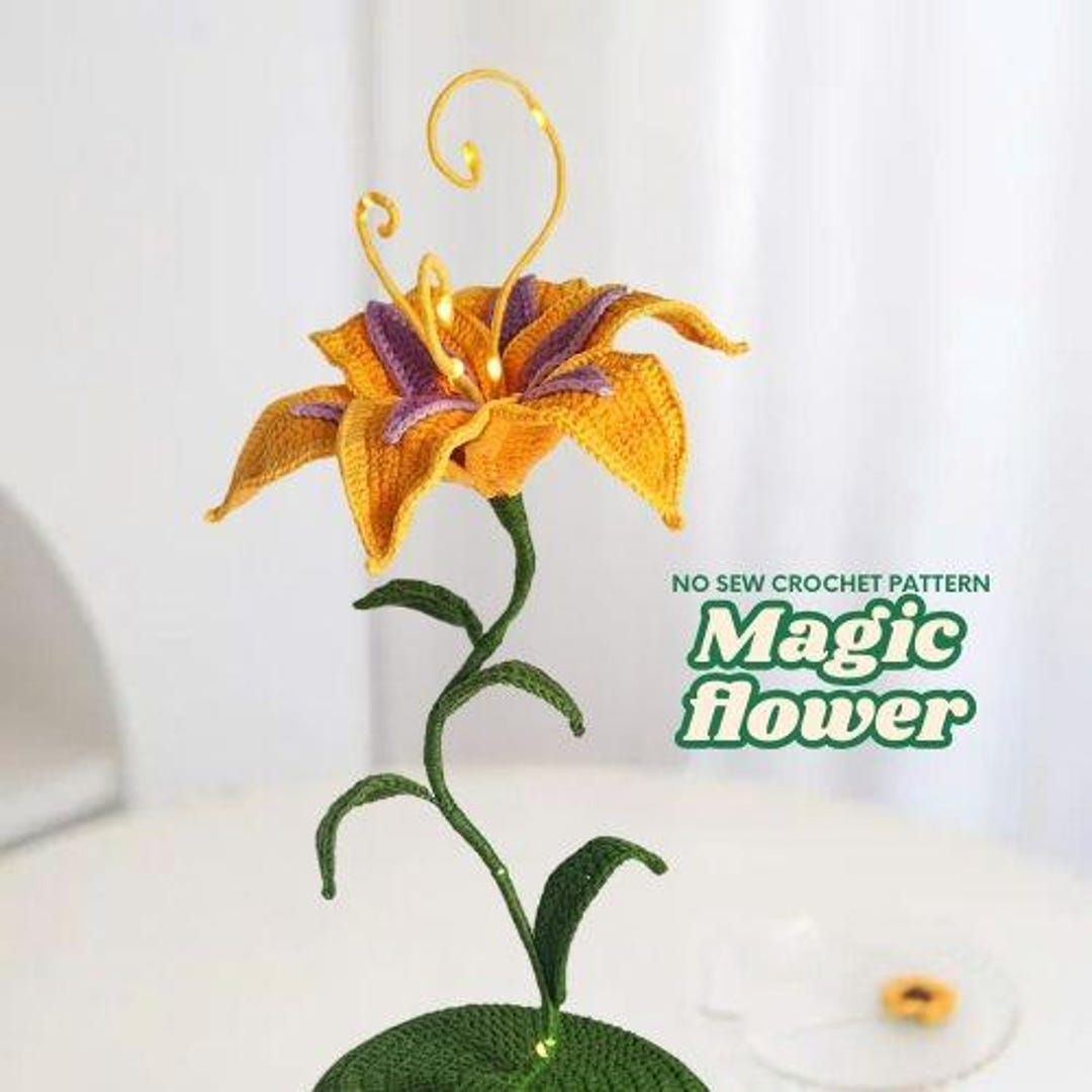 Crochet Pattern Rapunzel Tangled Magic Golden Flower, Handmade Flower ...