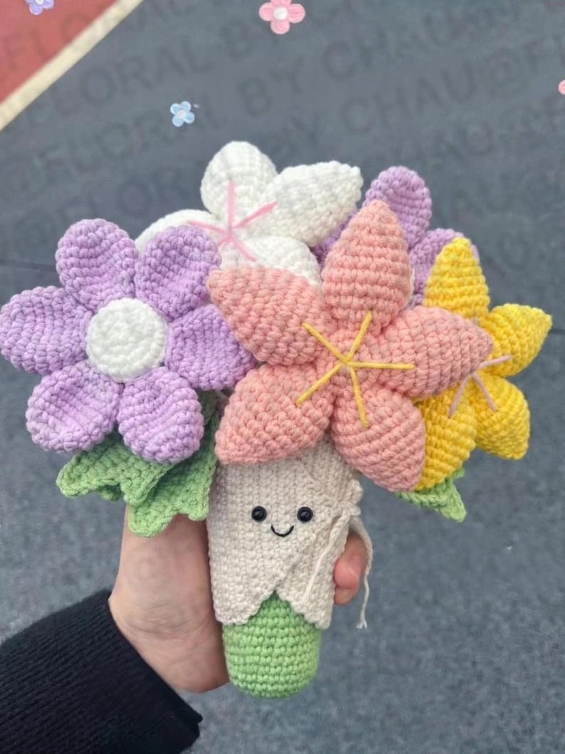 Jellycat Amuseble Bouquet Crochet Patterns, Crochet Handmade Bouquet ...