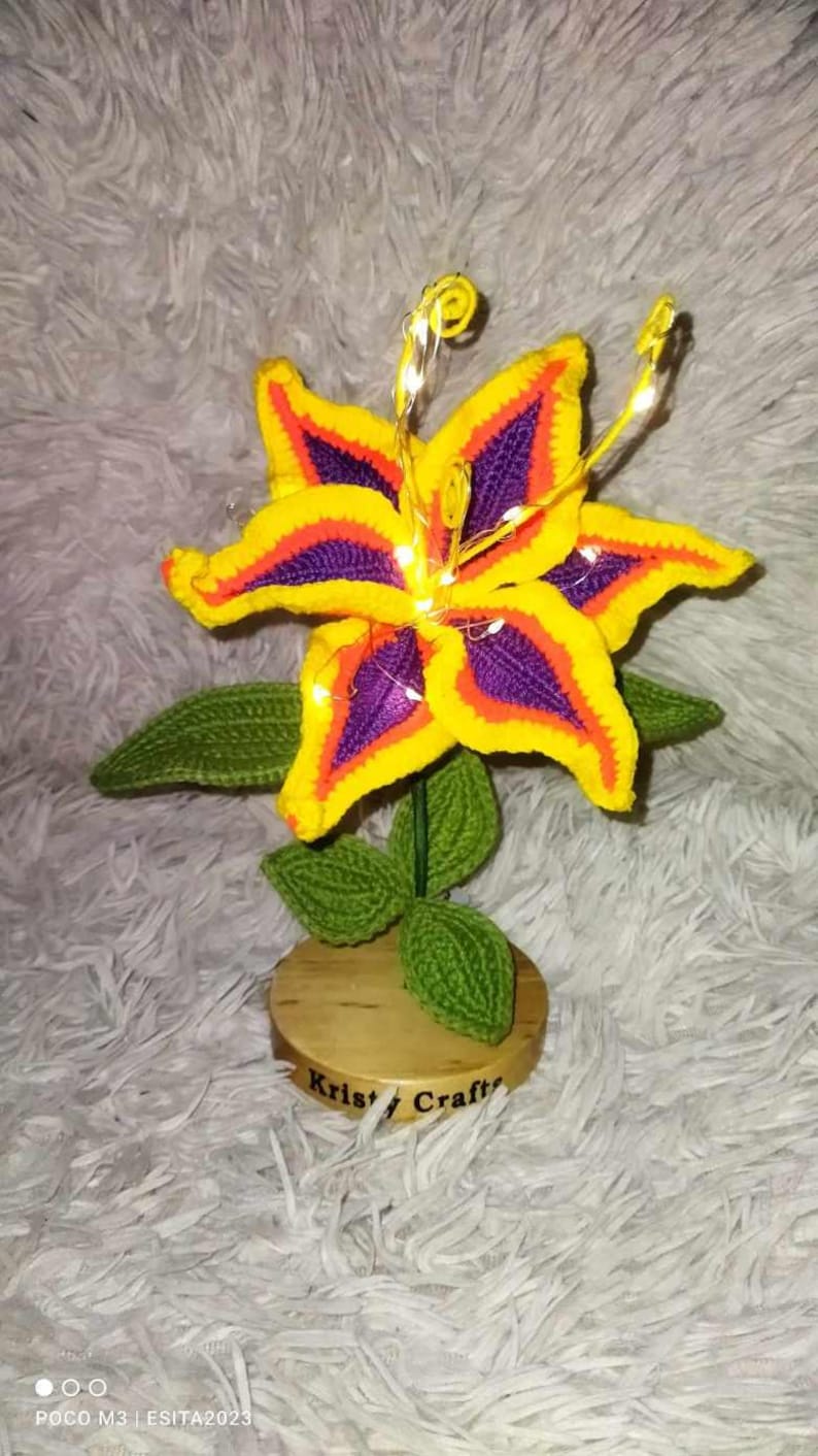 Crochet Pattern Rapunzel Tangled Magic Golden Flower, Handmade Flower ...