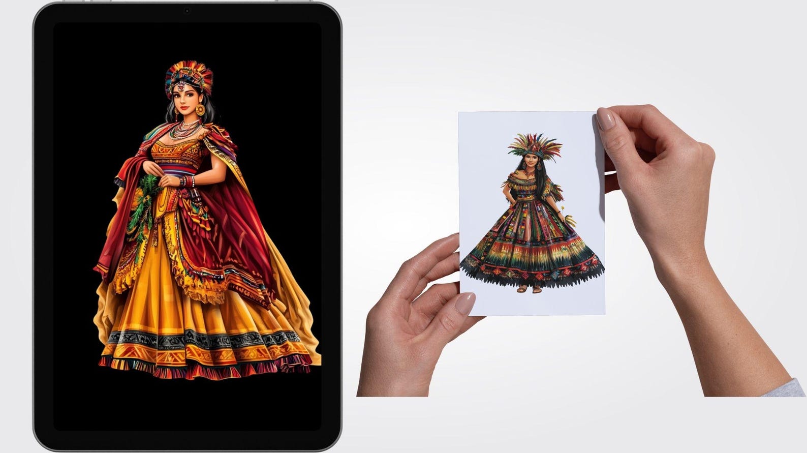Inca Princess Clipart, Tribal Girl PNG, 30 Pngs of Tribal Girl Art for ...