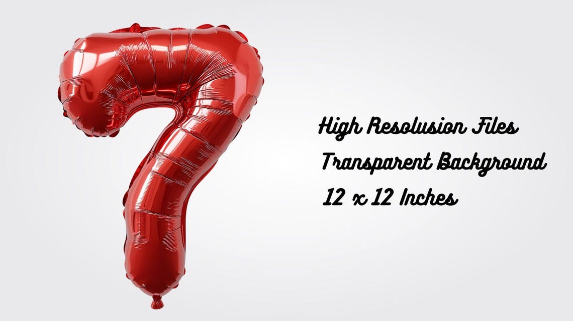 Red Balloon Number Clipart: Birthday Party Printable (digital Download ...