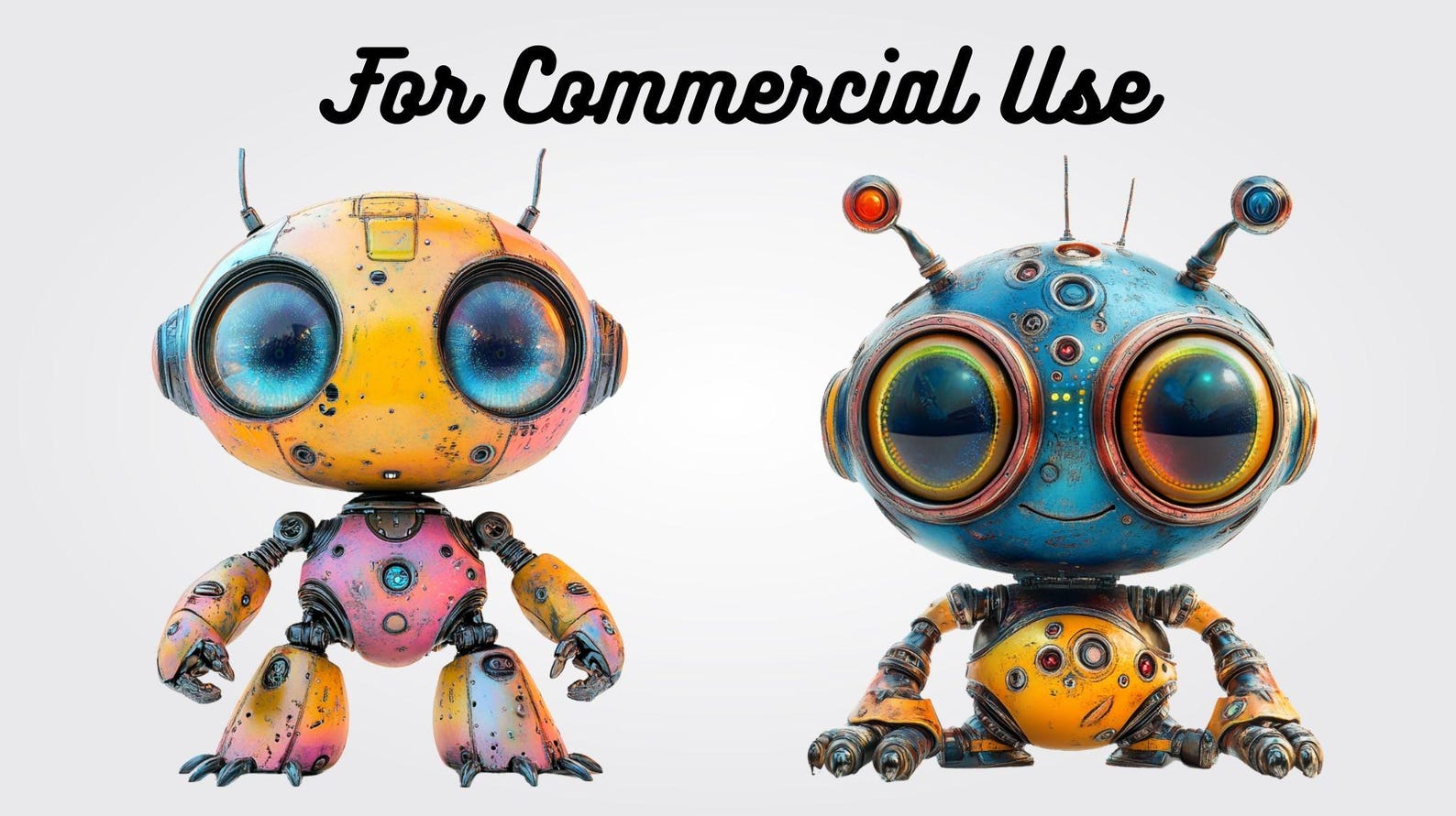 Colorful Robotic Monster Clipart, Cute Robot Clipart, Sci-fi Creature ...