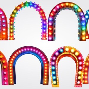 Colorful Carnival Marquee Arch Clipart, 35 PNG Party Sign, Retro ...